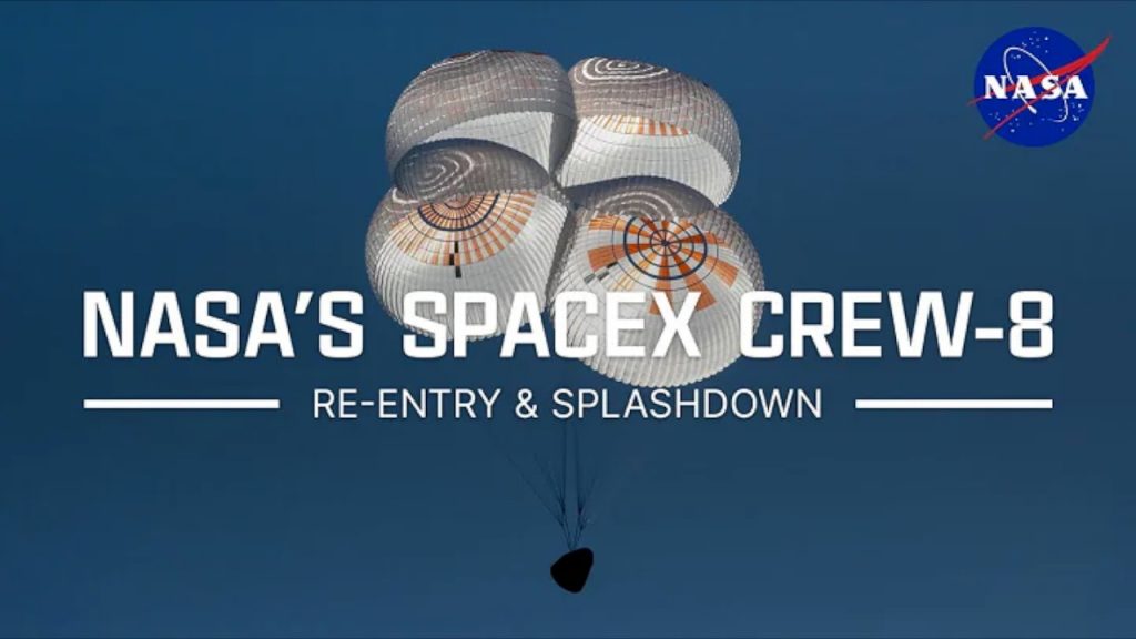 NASA's SpaceX Crew-8 Re-entry and Splashdown | YNUKtv
