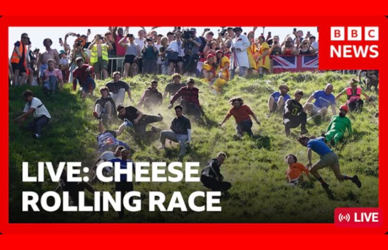 LIVE: Cheese rolling races well under way in baking heat | YNUKtv